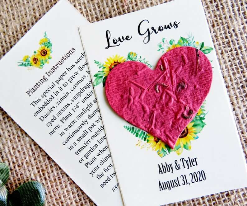 Flower Seed Wedding Favors: Eco-Friendly + Cheap Plantable Favors