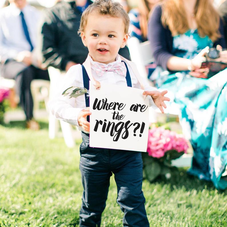 6 Cutest Signs for Flower Girl / Ring Bearer to Carry Down the Aisle
