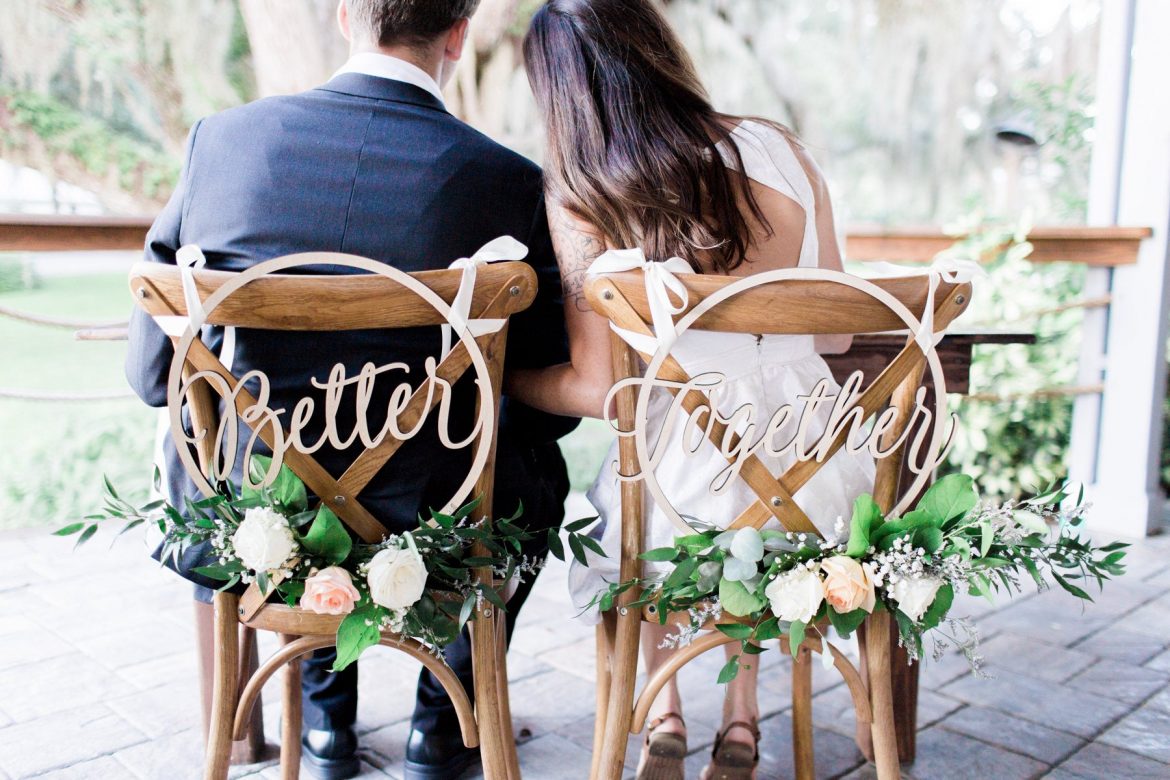 Better Together Chair Signs for Weddings