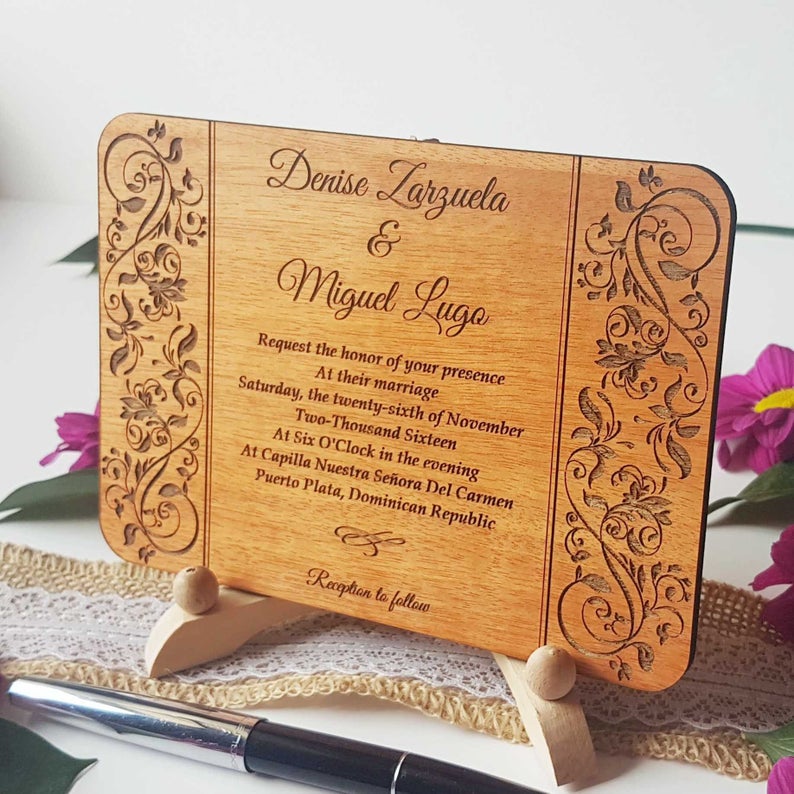 Where to Buy Real Wood Invitations for Rustic Weddings