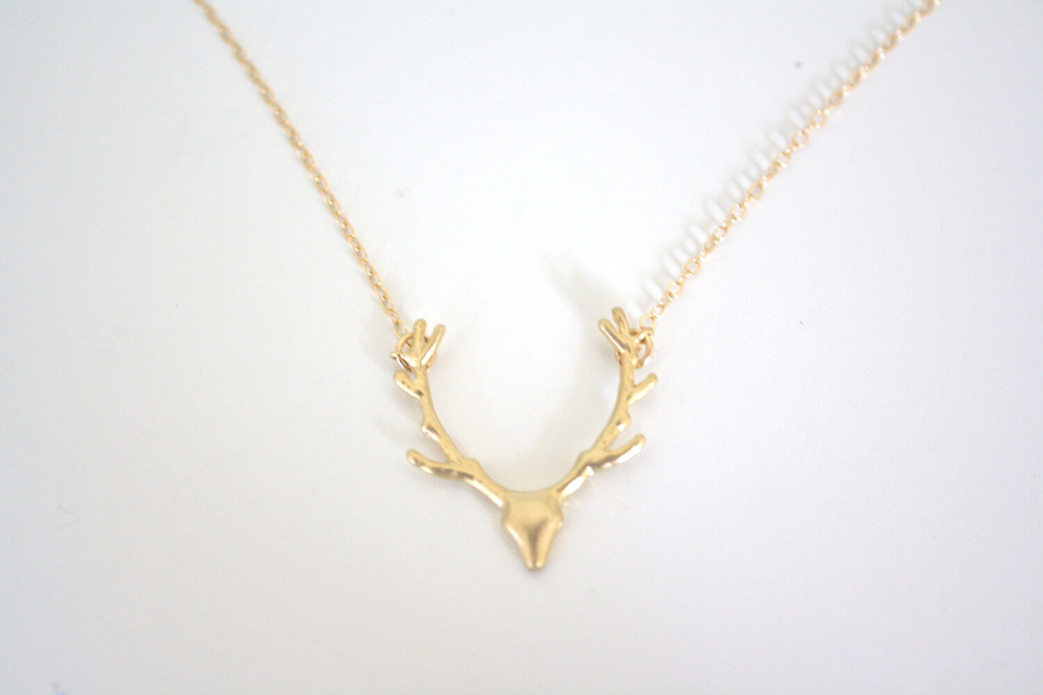 Deer Antler Necklace in Gold -- Rustic Weddings | Emmaline Bride