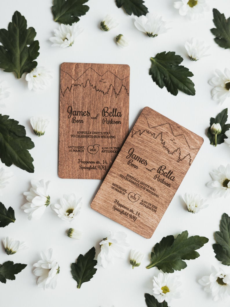 Where to Buy Real Wood Invitations for Rustic Weddings