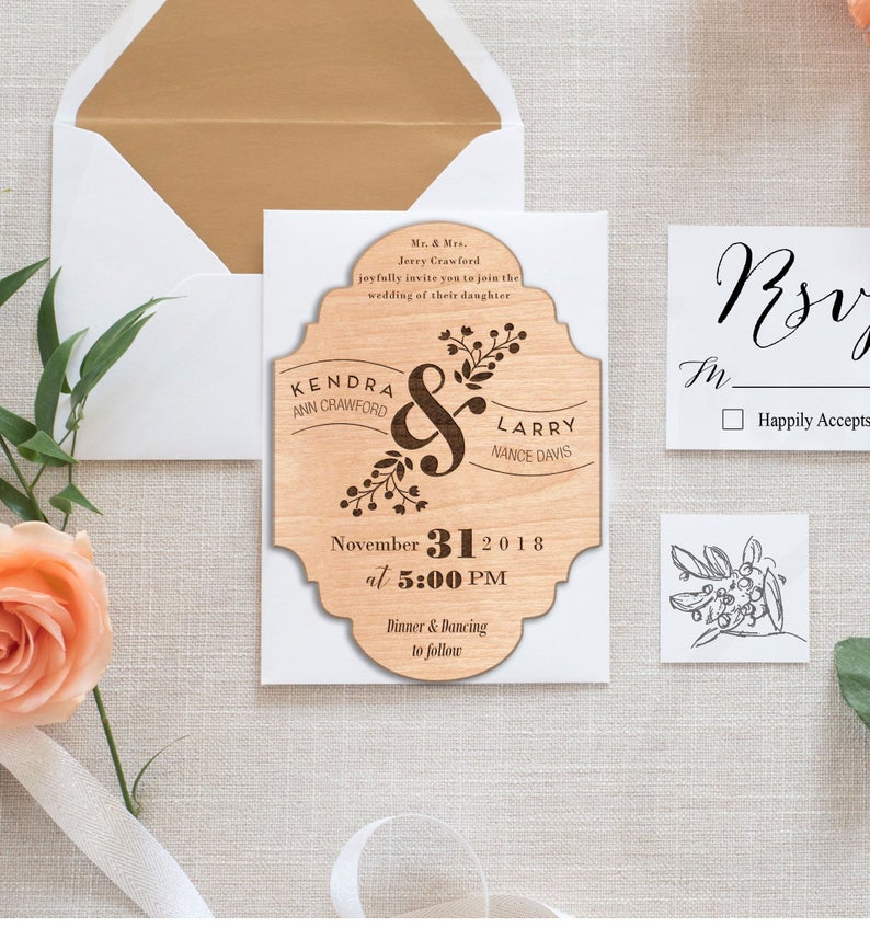 Where to Buy Real Wood Invitations for Rustic Weddings