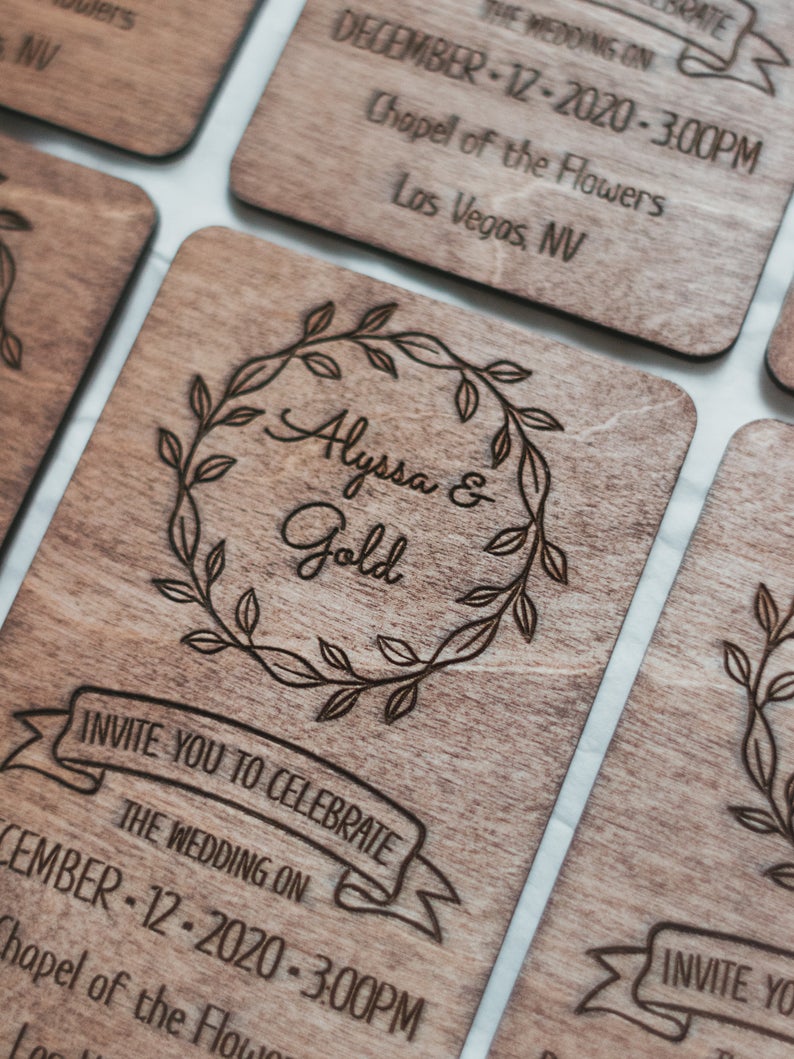 Where to Buy Real Wood Invitations for Rustic Weddings