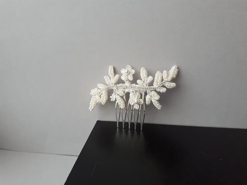 Beaded Bridal Hairpiece - Wedding Veil Alternatives | Emmaline Bride