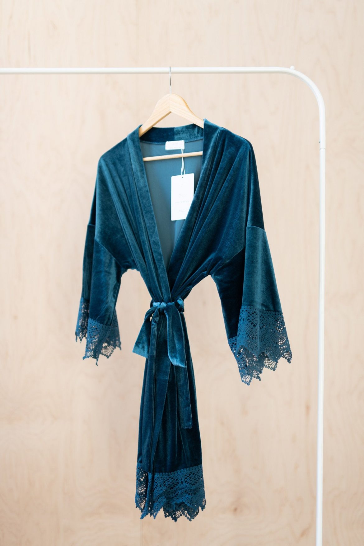 Blue Bridal Robe - Getting Ready Before the Wedding