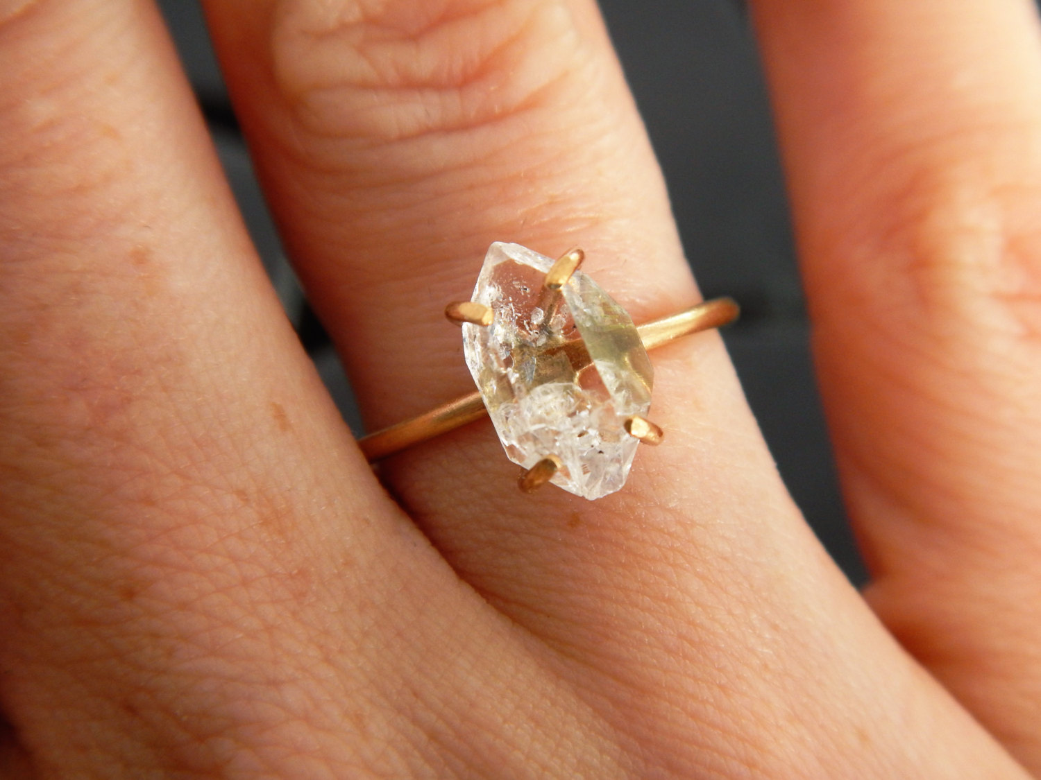 Herkimer Diamond Engagement Ring on Etsy -- Under $100!
