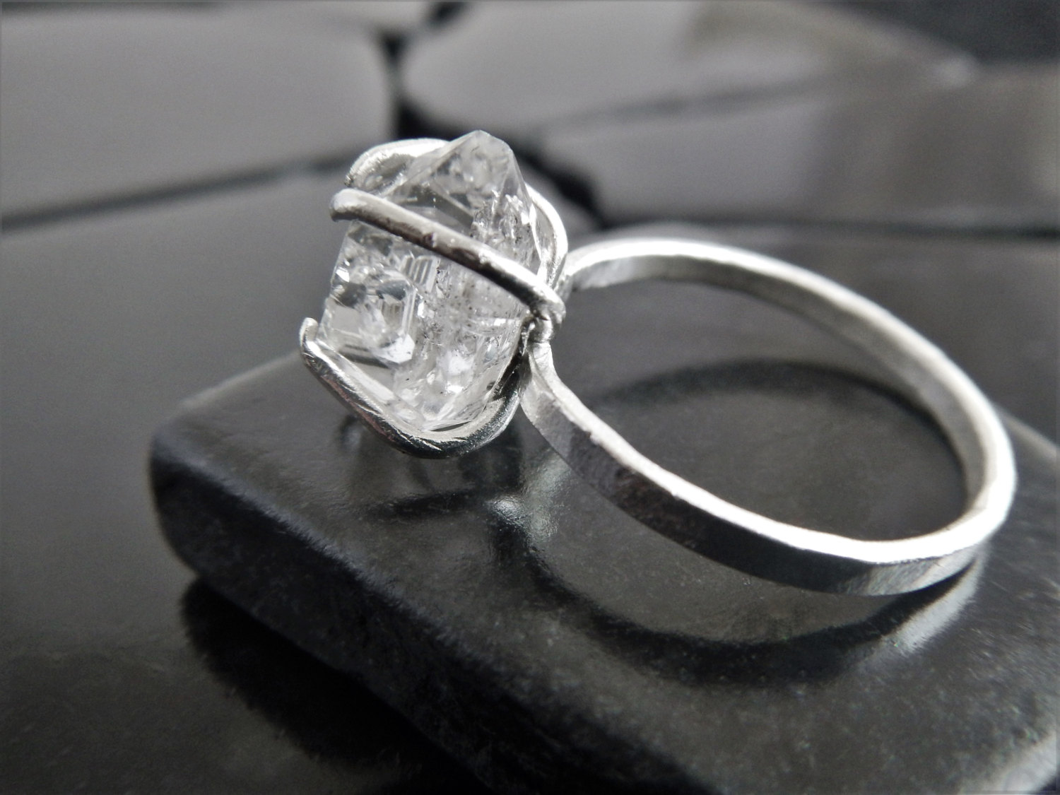 Herkimer Diamond Engagement Ring on Etsy -- Under $100!
