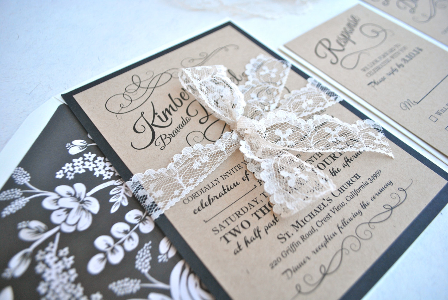 Lace Invitations on Etsy Are Totally Amazing | Emmaline Bride