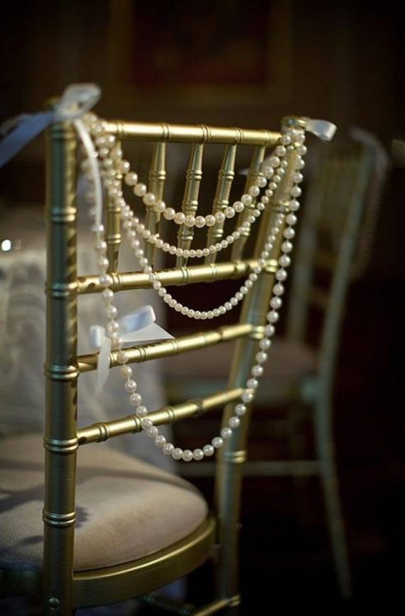 DIY Pearl Chair Backs for Weddings | Emmaline Bride