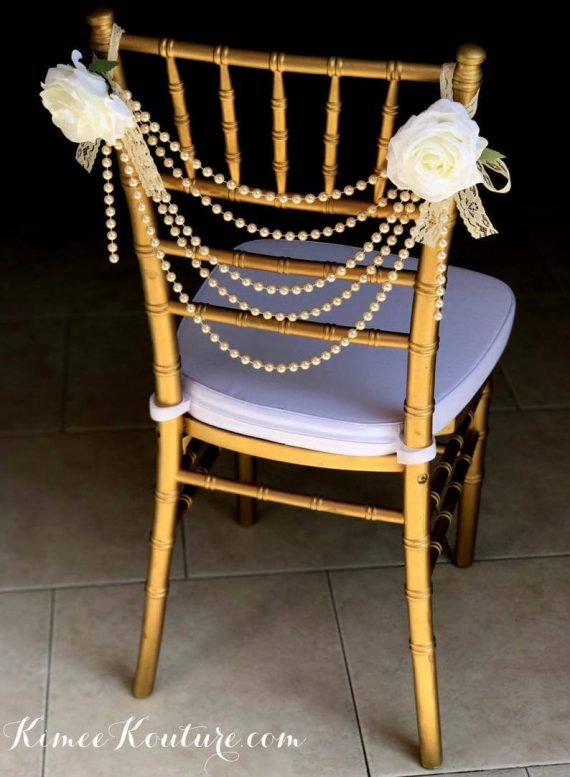 DIY Pearl Chair Backs for Weddings | Emmaline Bride