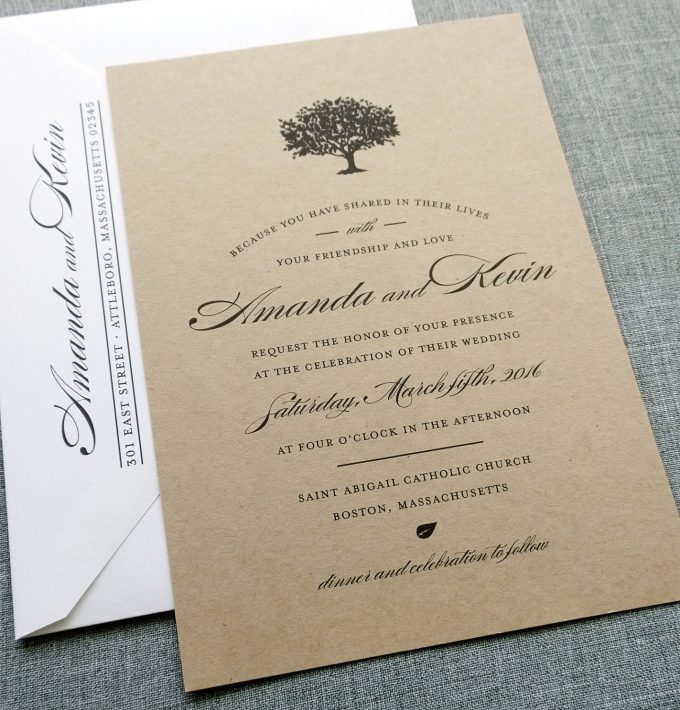 Kraft Paper Invitations for Weddings by Cricket Printing on Etsy