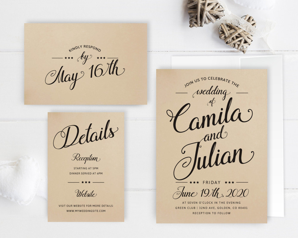 Cheap Wedding Invitations with RSVP - Under $2 or less | Emmaline Bride