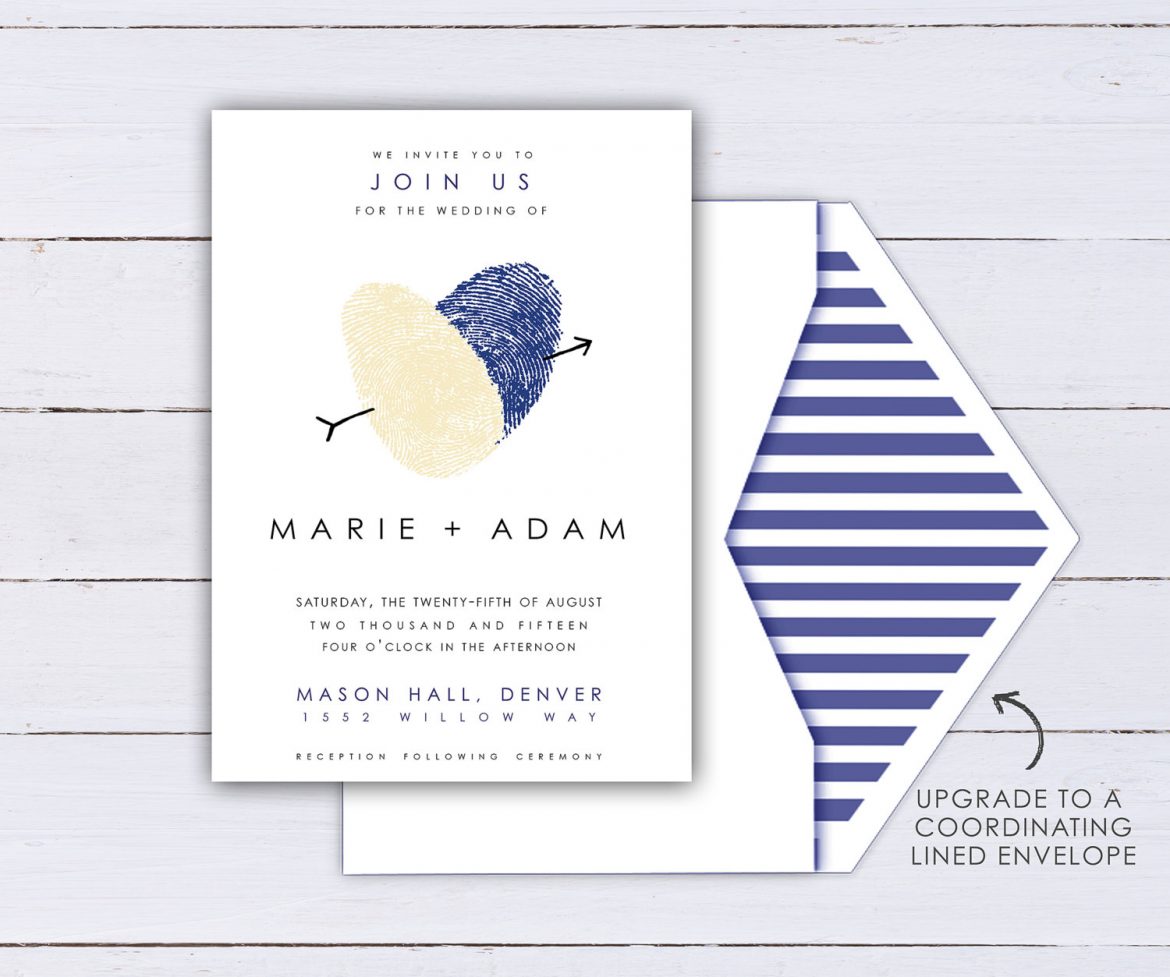 Fingerprint Wedding Invitations by Flutterbye Prints | Emmaline Bride