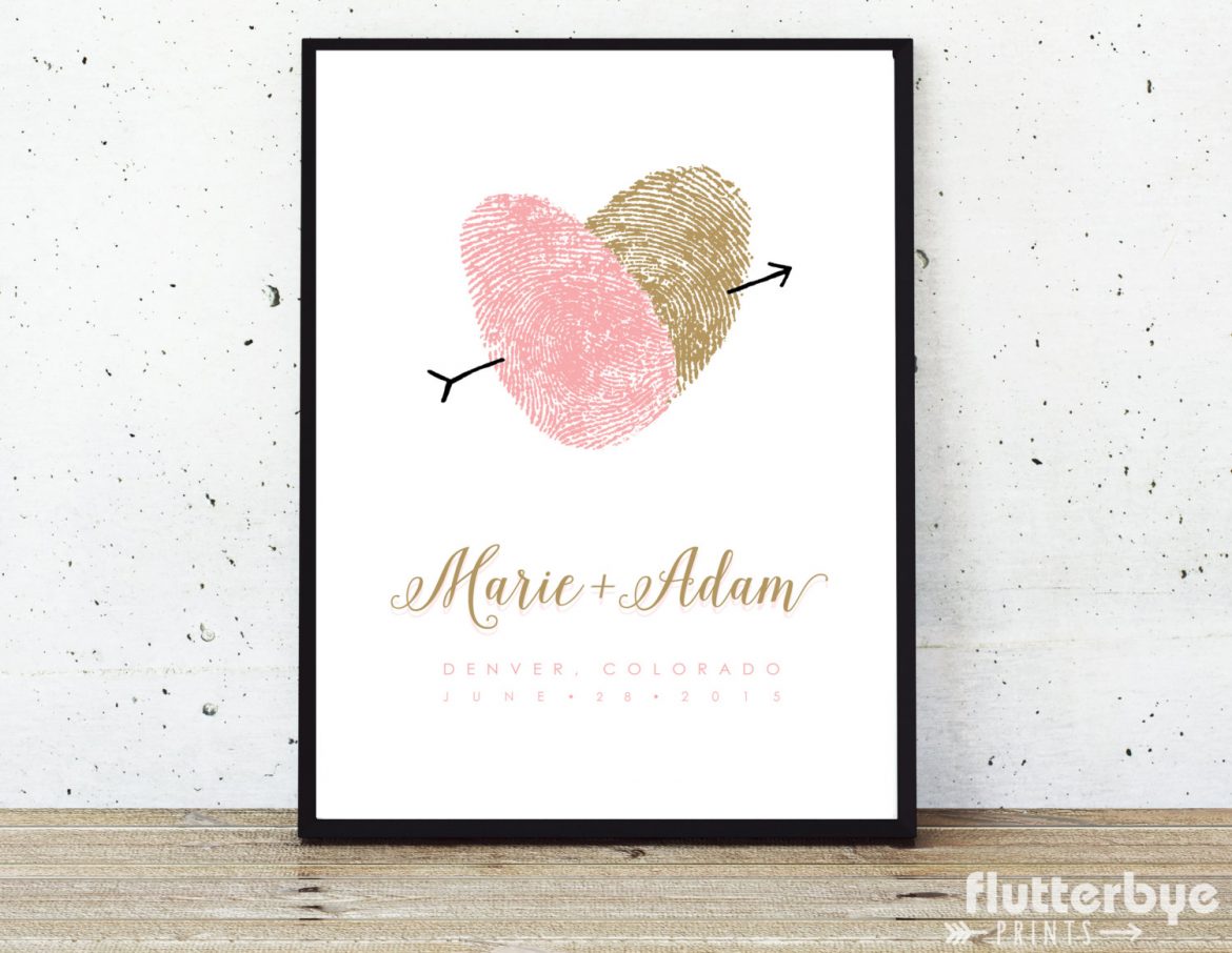 Fingerprint Wedding Invitations by Flutterbye Prints | Emmaline Bride