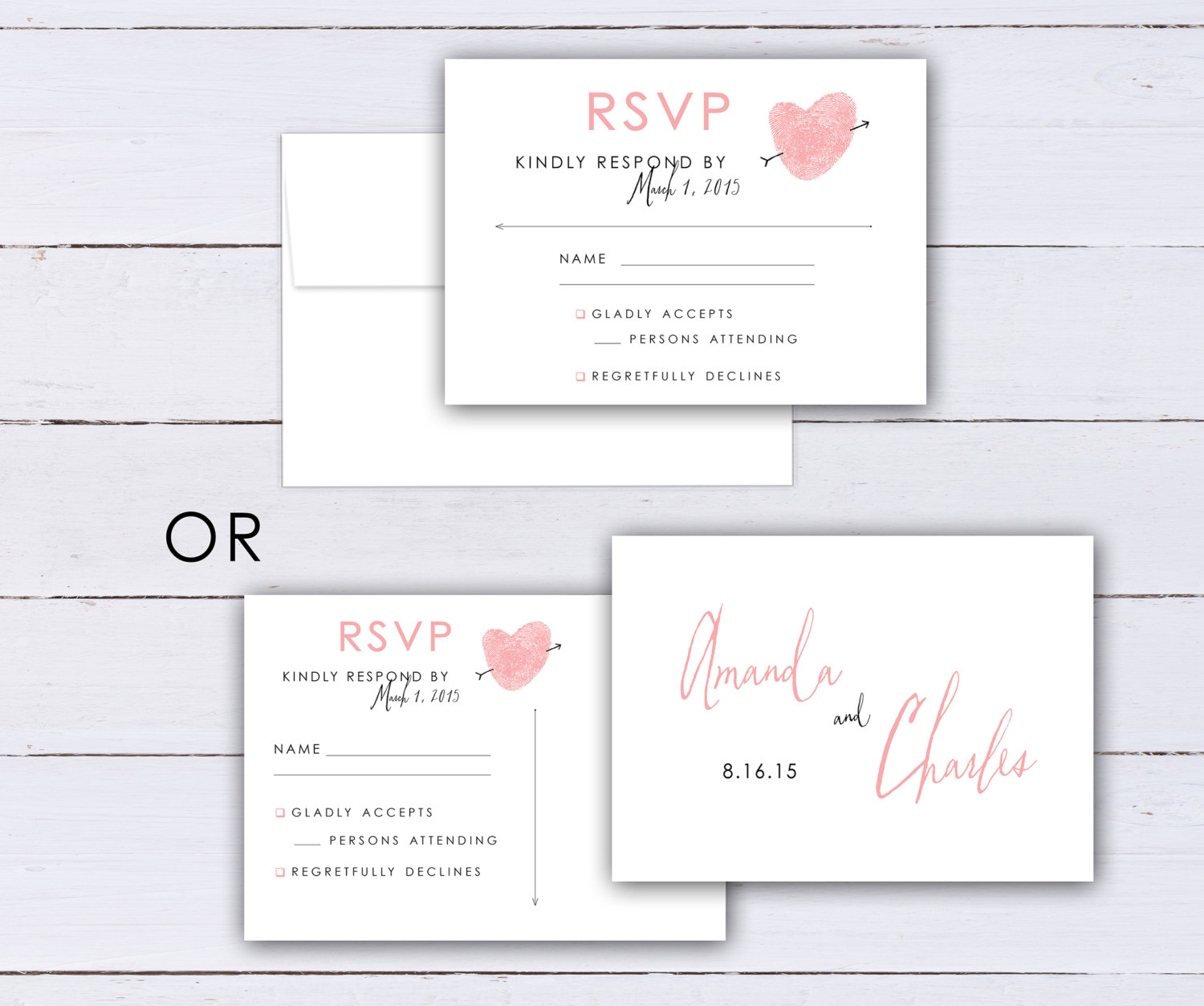 Fingerprint Wedding Invitations by Flutterbye Prints | Emmaline Bride