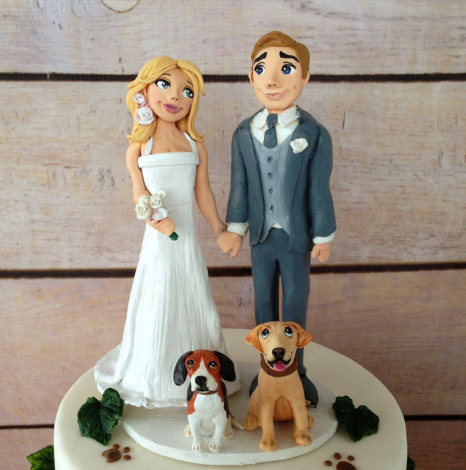 Clay Figurine Wedding Cake Toppers by Laurine's Figurines