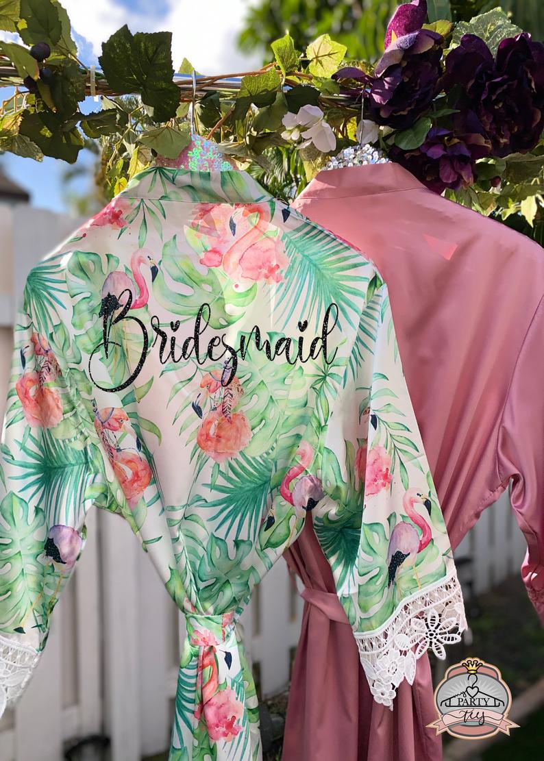 The Cutest Flamingo Robes, Ever - Bridesmaids | Emmaline Bride