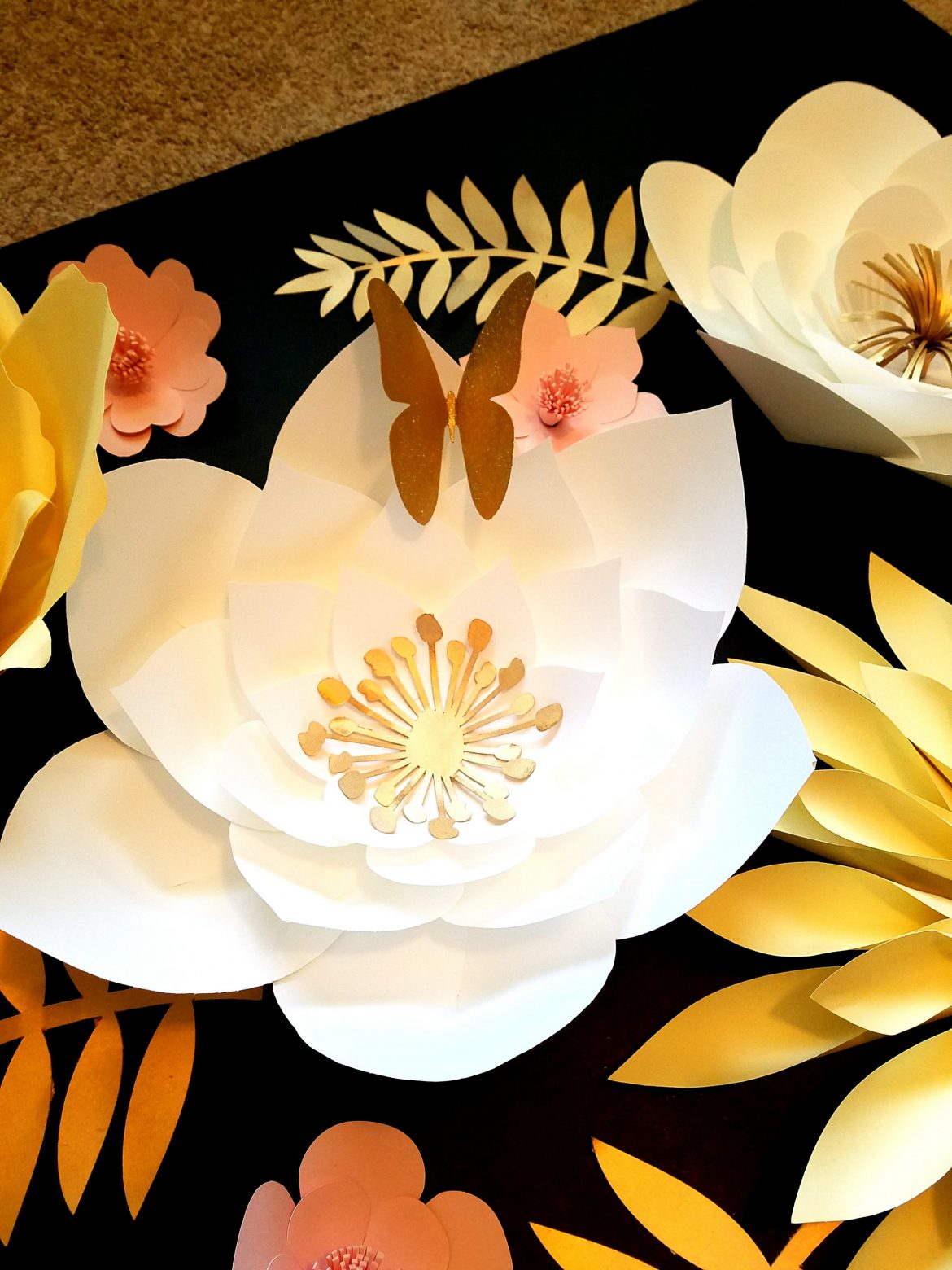 Giant Paper Flower Wall Backdrop for Weddings | Emmaline Bride