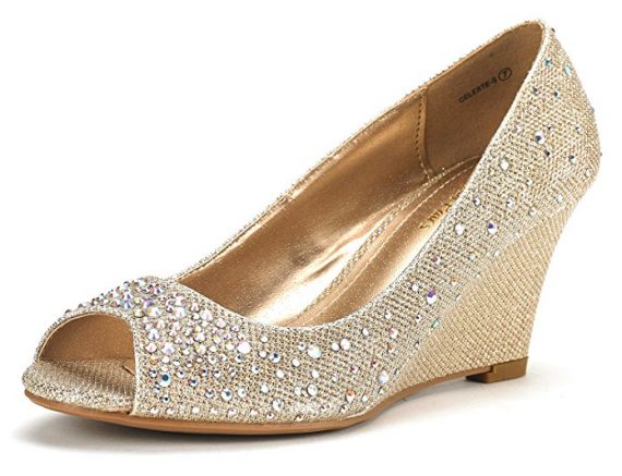 30 Best Gold Wedding Wedges: Low Heel, High Heel Wedges + Sandals