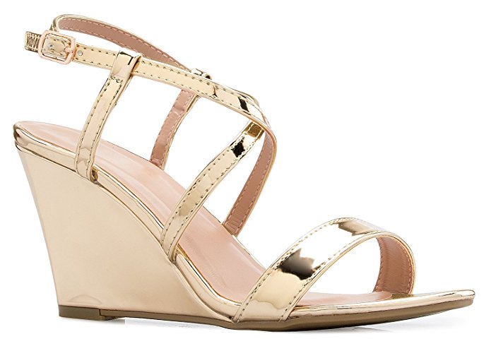 30 Best Gold Wedding Wedges: Low Heel, High Heel Wedges + Sandals