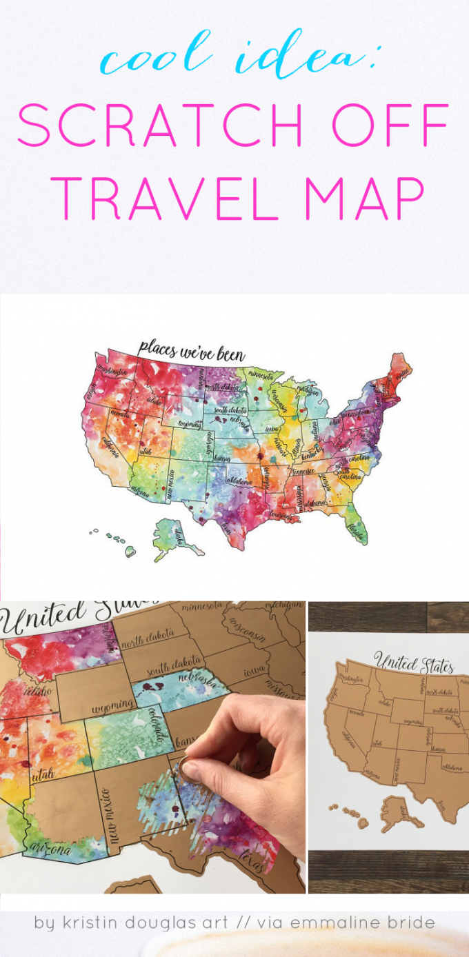 Scratch Off Map for Travel - Handmade-a-Day | Emmaline Bride®