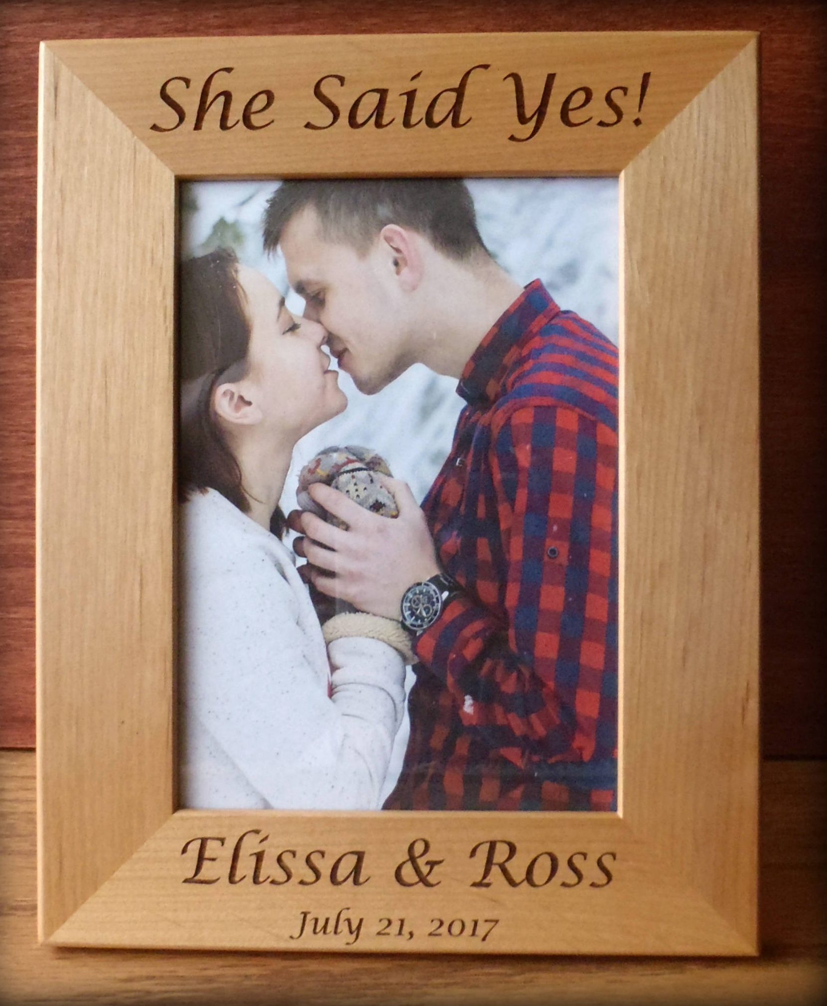 She Said Yes Picture Frame - Engagement Gifts | Emmaline Bride