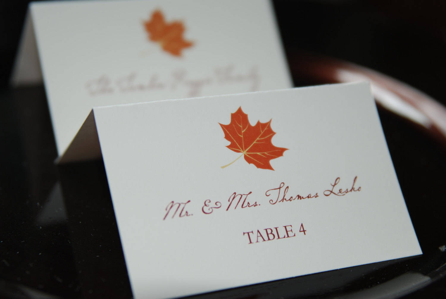 Leaf Place Cards for Fall Weddings & Entertaining | Emmaline Bride