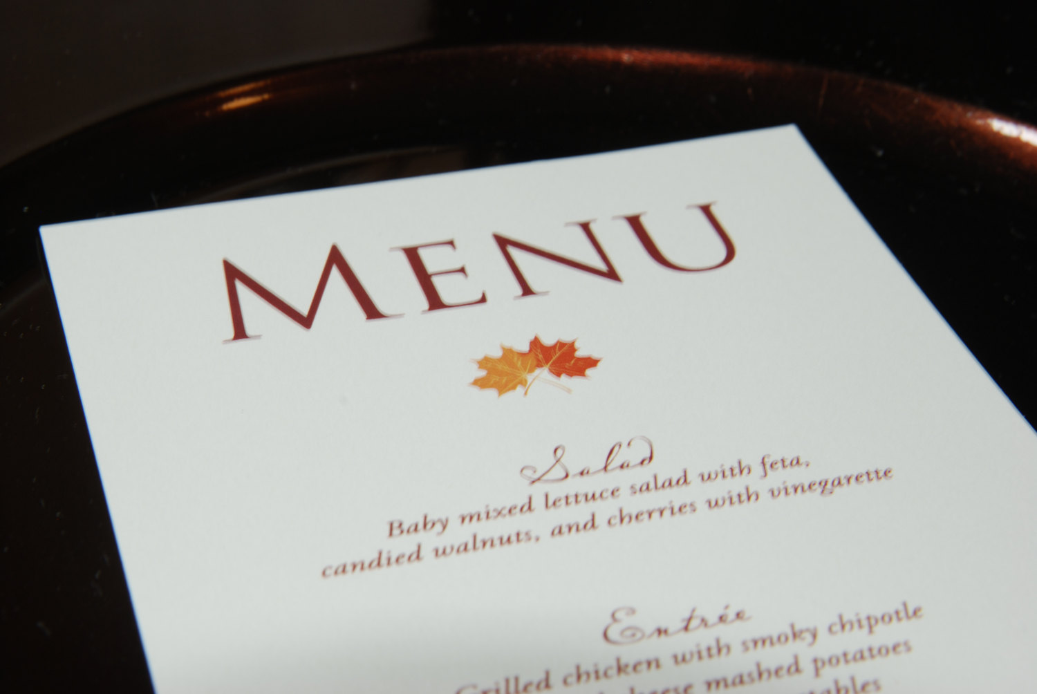 Leaf Place Cards for Fall Weddings & Entertaining | Emmaline Bride