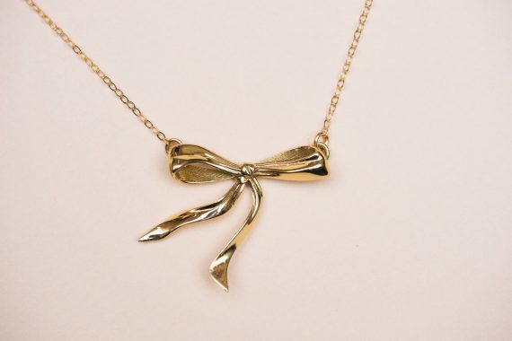 Gold Ribbon Necklace for Bridesmaids Gifts | Emmaline Bride®