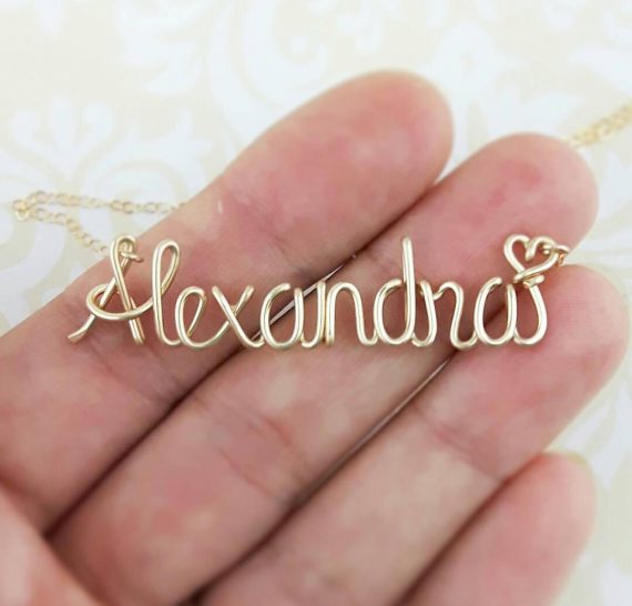 Wire Name Necklace Etsy Find -- Handmade-a-Day | Emmaline Bride®