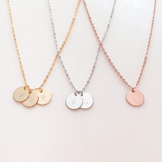 Initial Disc Necklace -- Handmade-a-Day | Emmaline Bride Wedding Blog