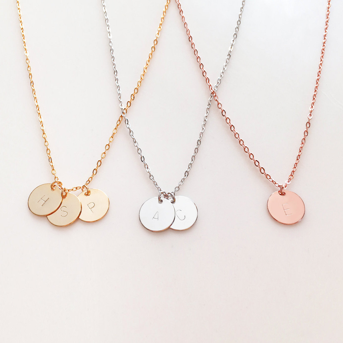 Initial Disc Necklace -- Handmade-a-Day | Emmaline Bride Wedding Blog