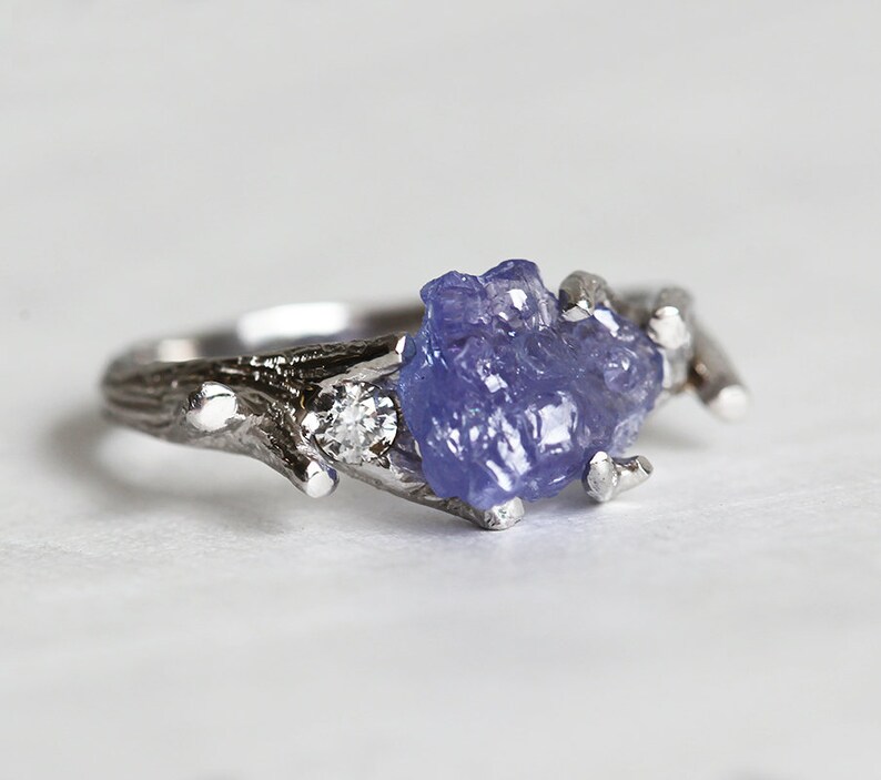 Raw Stone Engagement Rings on Etsy for Non-Traditional Brides