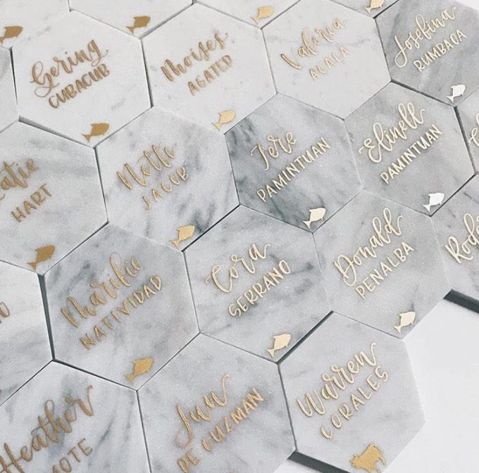 These Marble Tile Place Cards Are Surprisingly Chic | Emmaline Bride