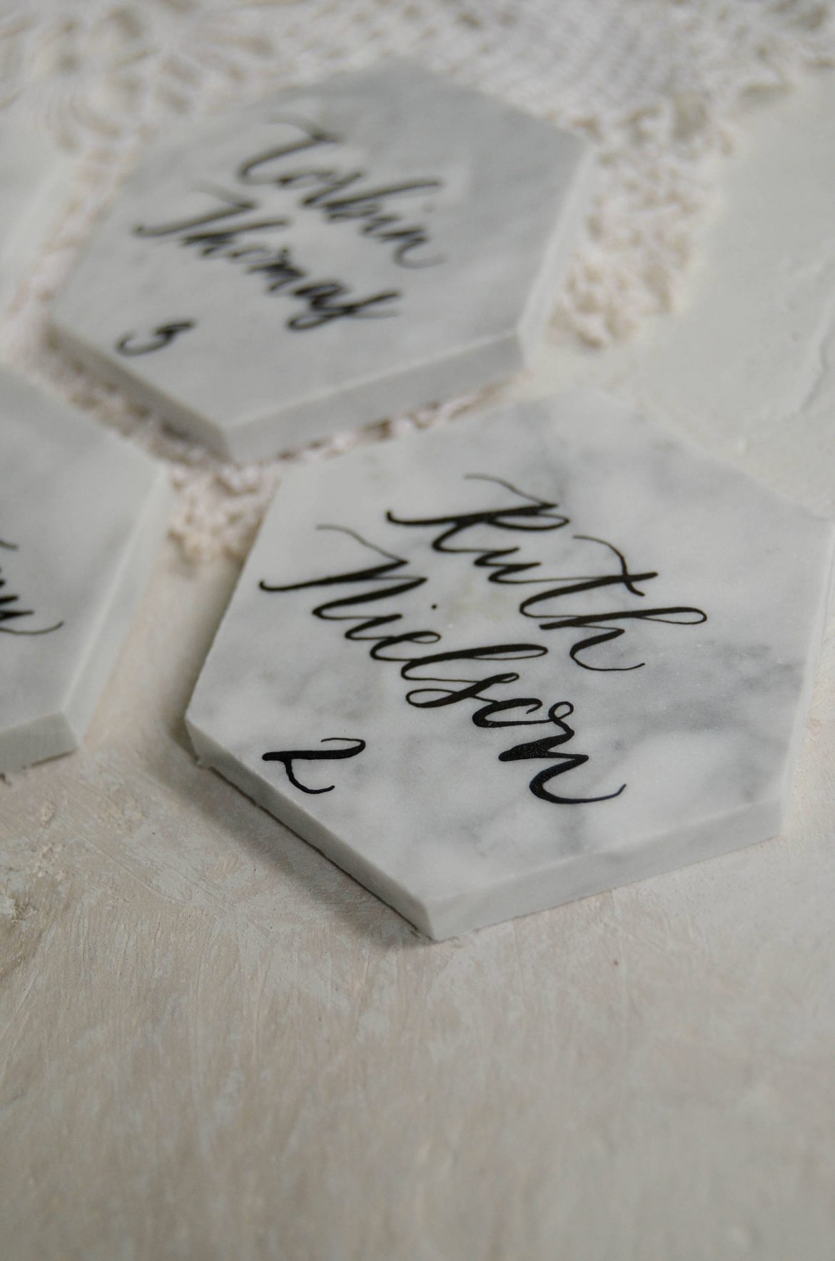 These Marble Tile Place Cards Are Surprisingly Chic | Emmaline Bride