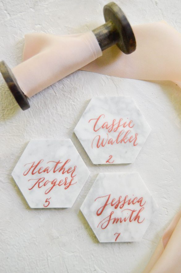 These Marble Tile Place Cards Are Surprisingly Chic | Emmaline Bride