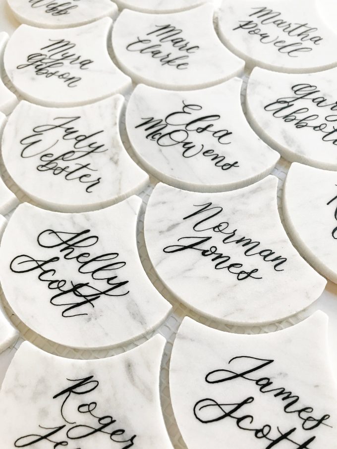 These Marble Tile Place Cards Are Surprisingly Chic | Emmaline Bride