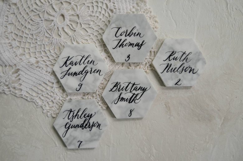 These Marble Tile Place Cards Are Surprisingly Chic | Emmaline Bride