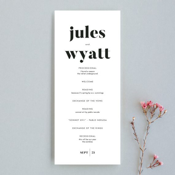 50 Most Unique Programs for Weddings (PHOTOS) | Emmaline Bride