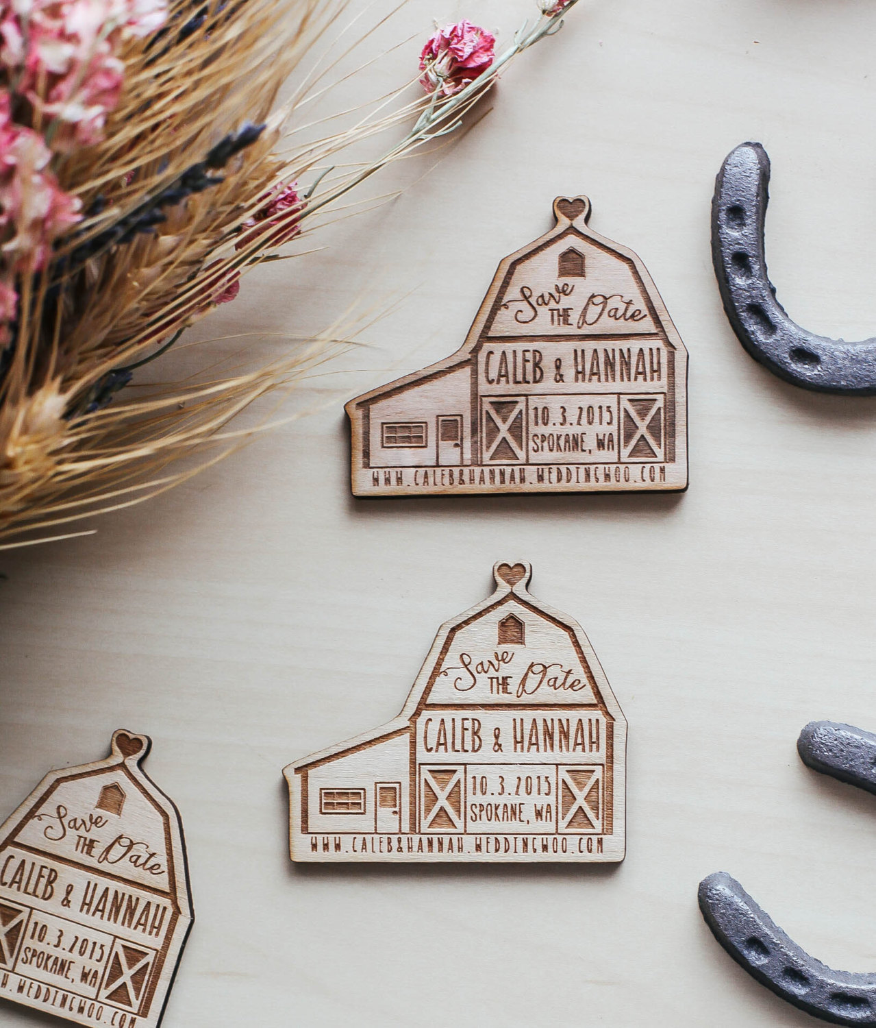 Wood Engraved Magnet Save the Date - Handmade-a-Day