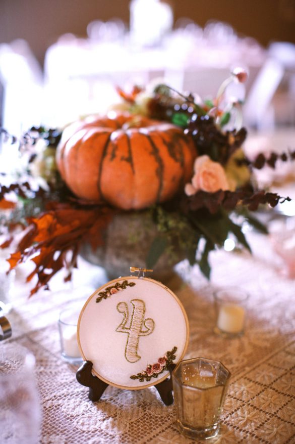 Fun + Creative Embroidery Hoop Table Numbers for Weddings