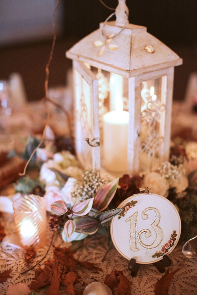 Fun + Creative Embroidery Hoop Table Numbers for Weddings