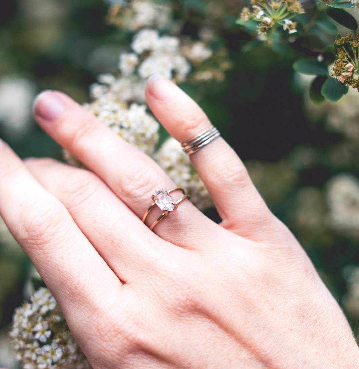Herkimer Diamond Engagement Ring - Alternative Engagement Rings