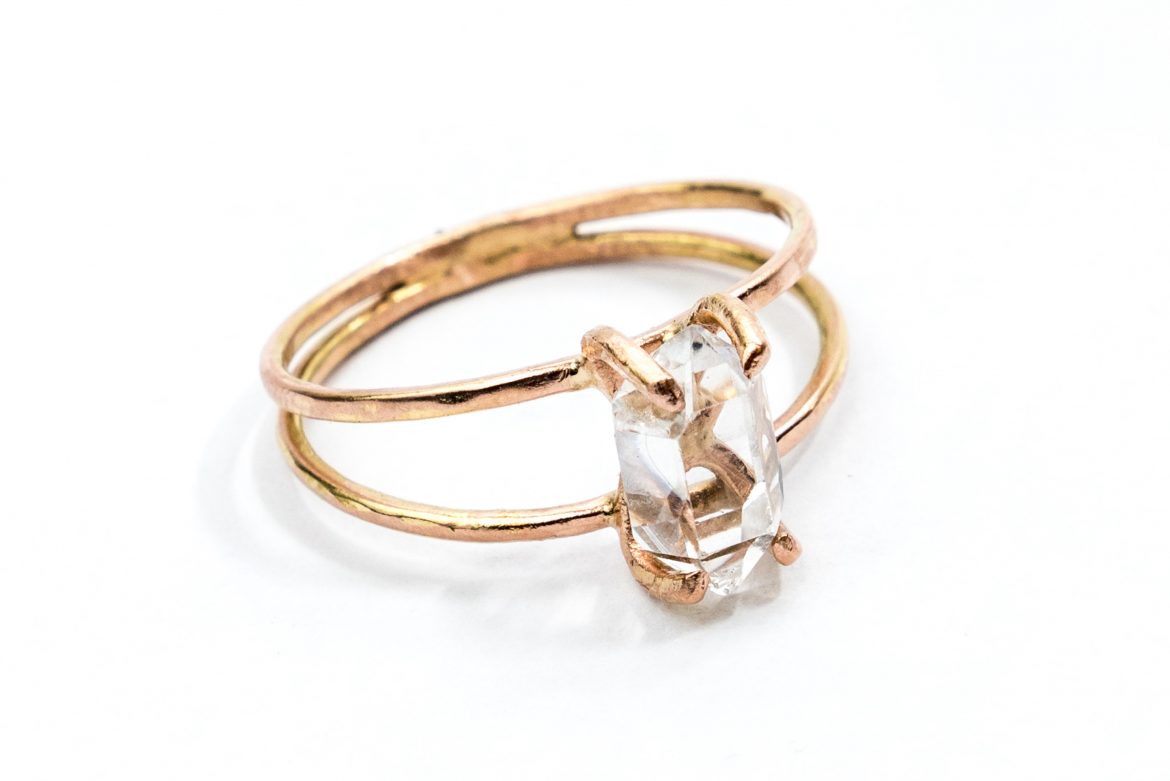 Herkimer Diamond Engagement Ring - Alternative Engagement Rings