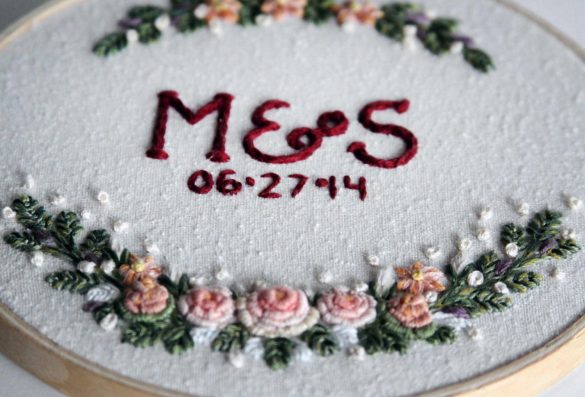 Fun + Creative Embroidery Hoop Table Numbers for Weddings