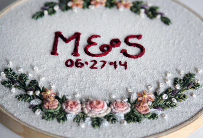 Fun + Creative Embroidery Hoop Table Numbers for Weddings