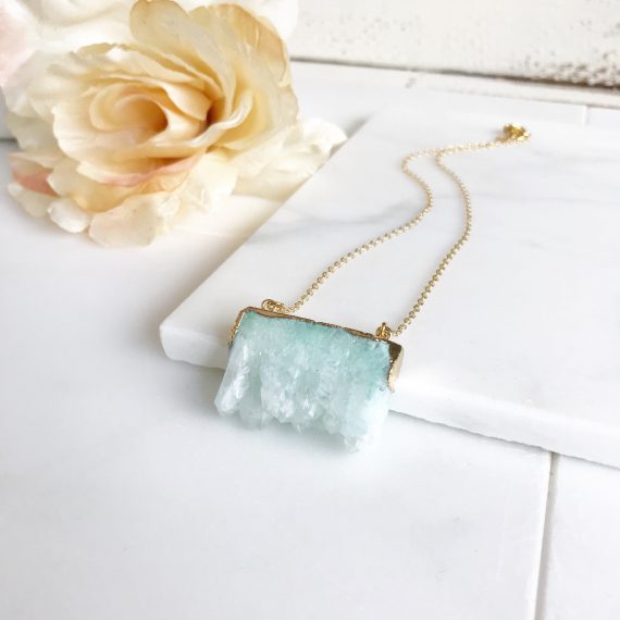 Druzy Stone Necklace: Gorgeous "Something Blue" for the Modern Bride