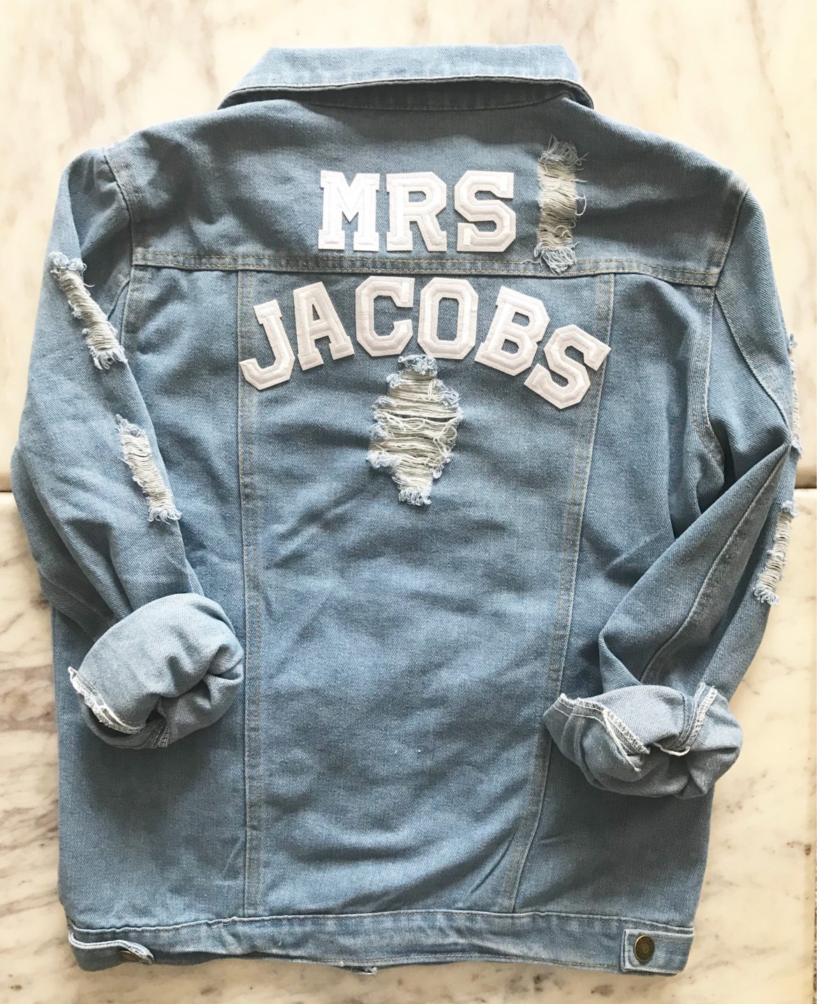 Personalized Mrs Denim Jacket - Wedding Finds | Emmaline Bride