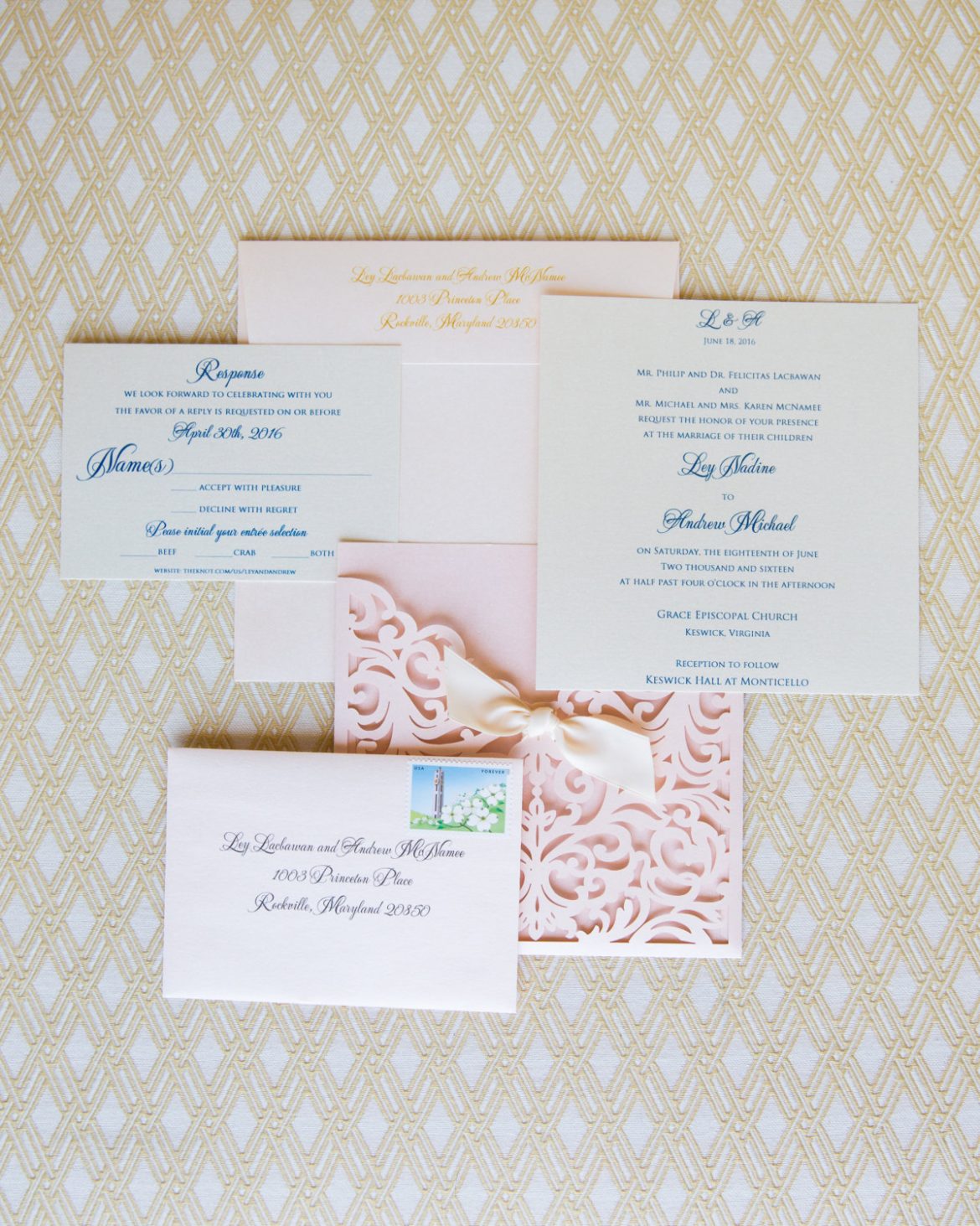 Laser Cut Wedding Invitations - Lace Inspired Invites | Emmaline Bride®